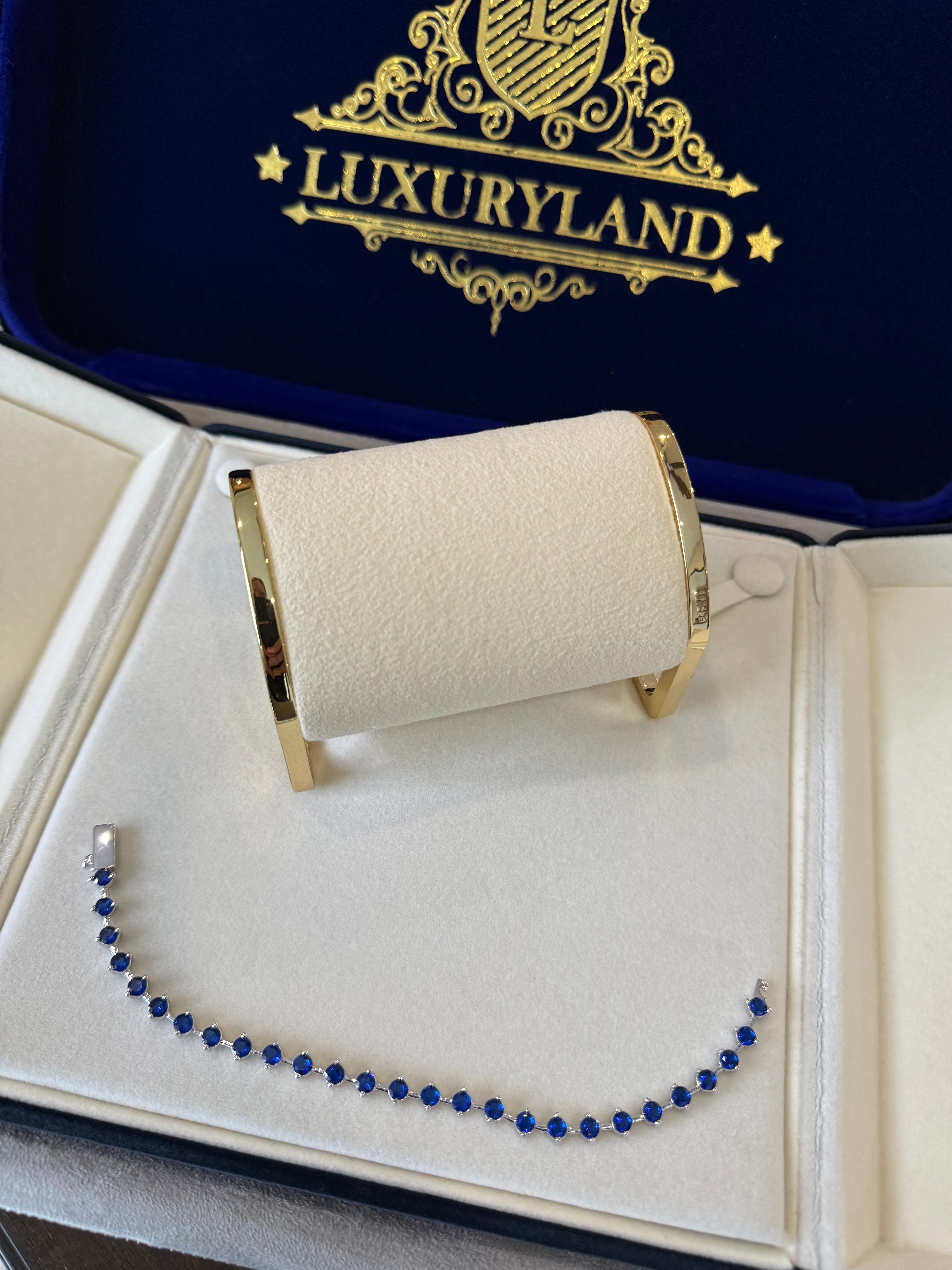 Brazalete gems NAVY blue x white gold – luxuryland jewelry